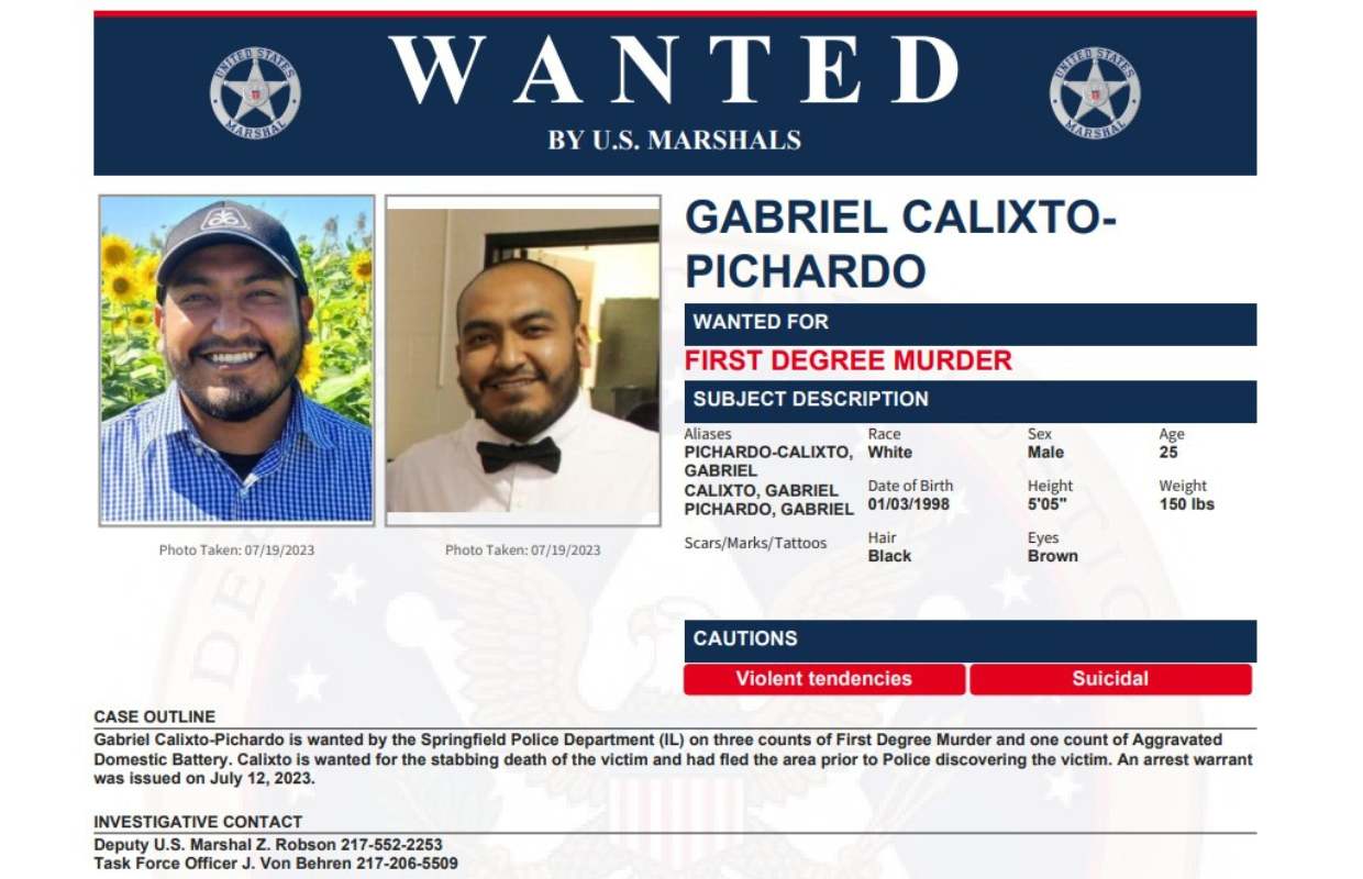 US Marshals Service wanted poster for Calixto - Capitol City Now